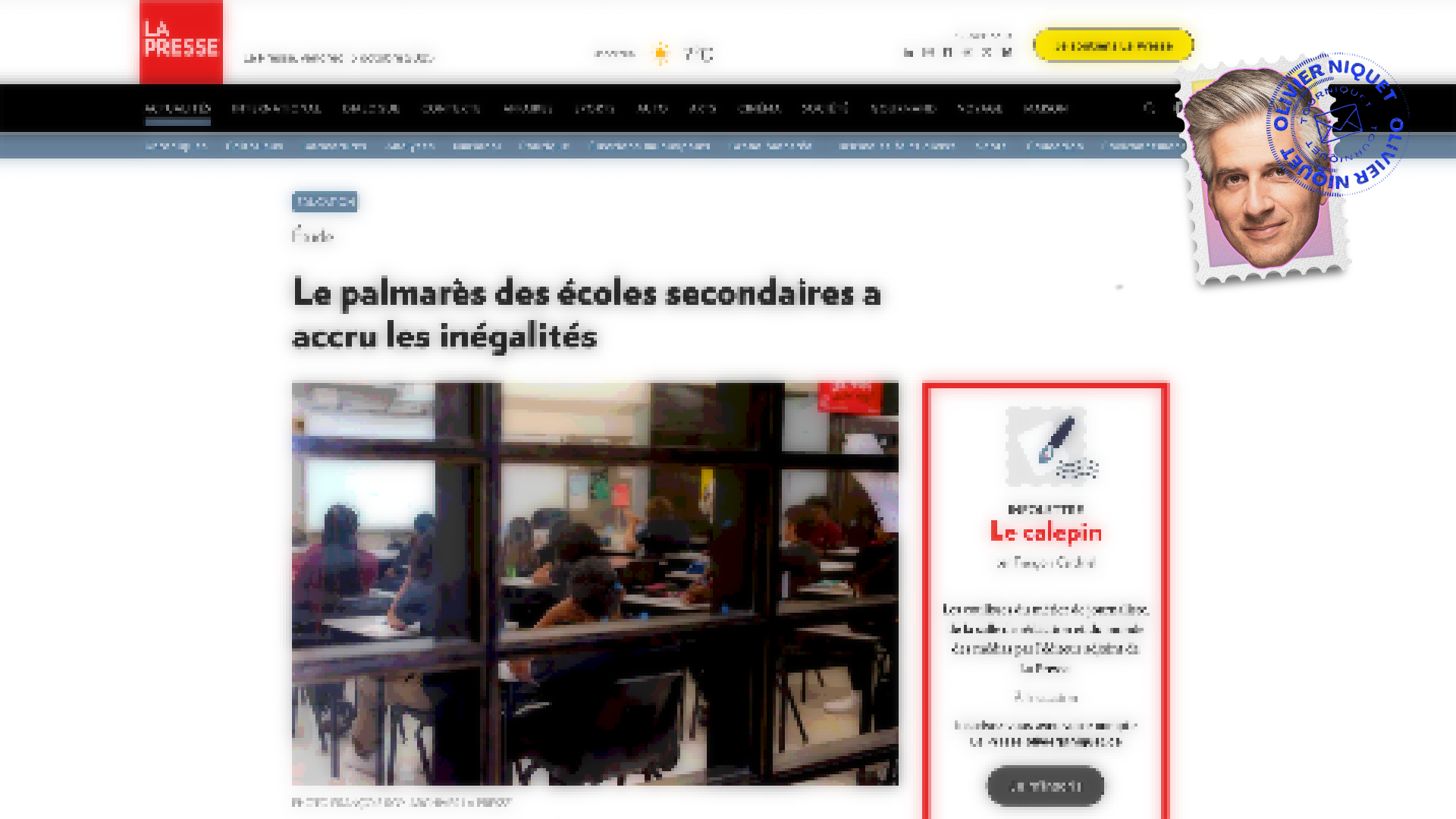 Olivier Niquet en jaquette